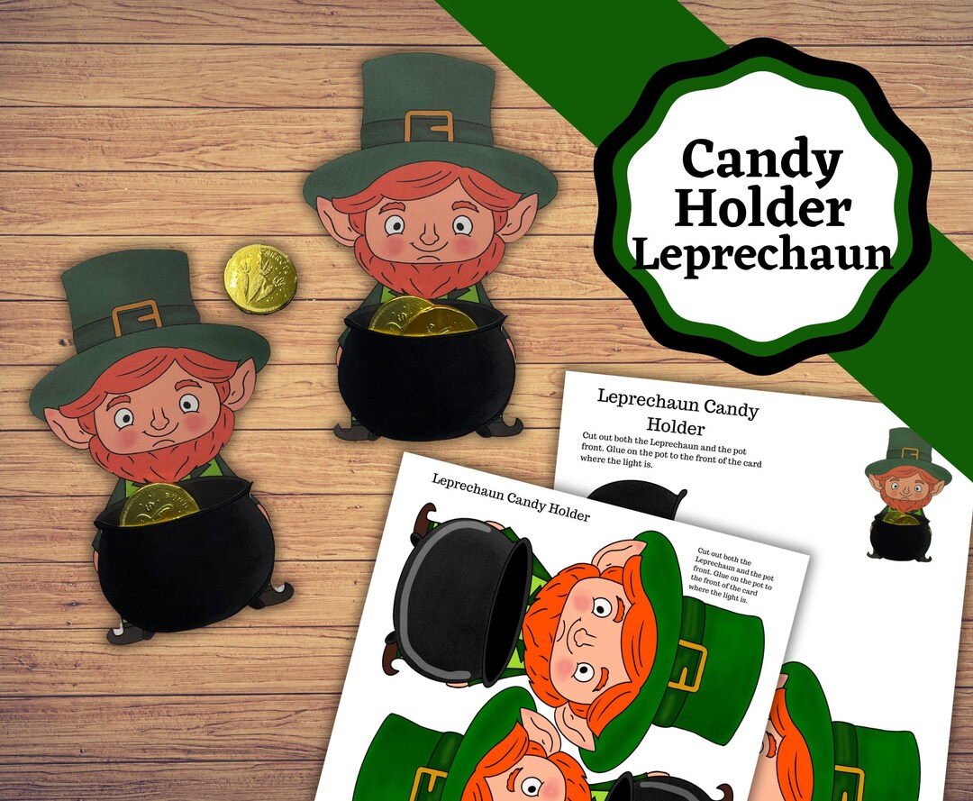Leprechaun Printable Candy Holder, Candy Holding Card for St. Patrick's ...