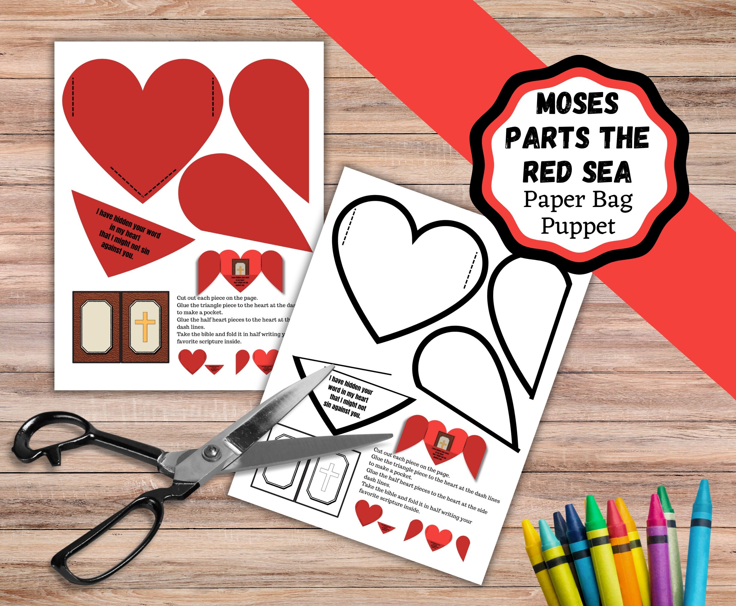 Hiding God's Word in Your Heart, Heart Bible Craft for Psalms 119:11 ...