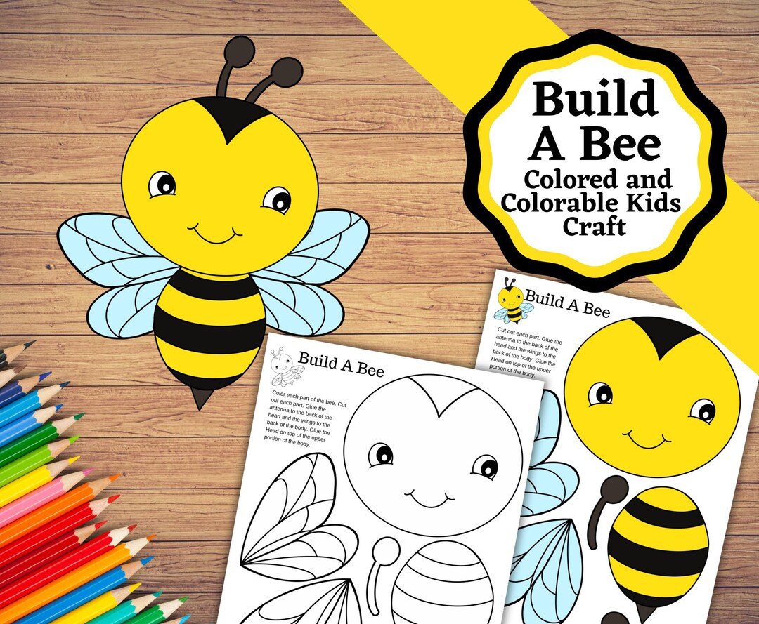 Build a Bee. Kids Printable Kids Craft for Making or Building a Cute ...