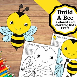 Build a Bee. Kids Printable Kids Craft for Making or Building a Cute ...