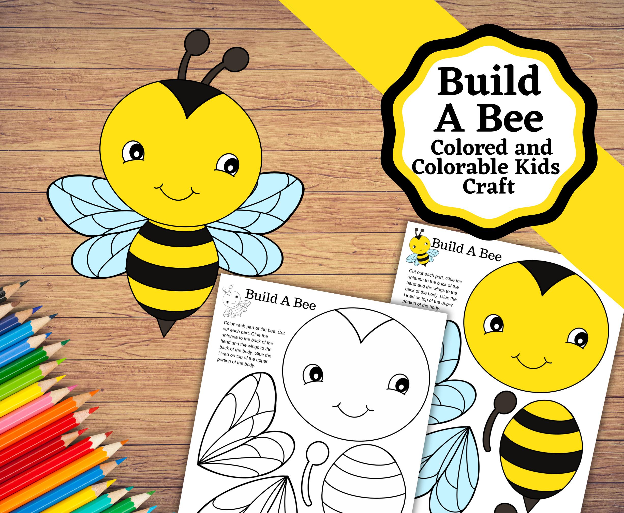 Build a Bee. Kids Printable Kids Craft for Making or Building a Cute ...