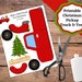 Printable Red Truck With Christmas Tree Craft and Decoration, Christmas ...