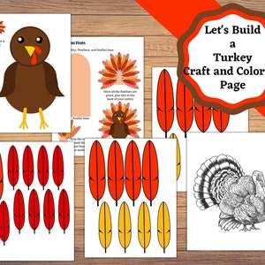 Big Turkey Printable Craft and Coloring Page. Thanksgiving Craft or ...
