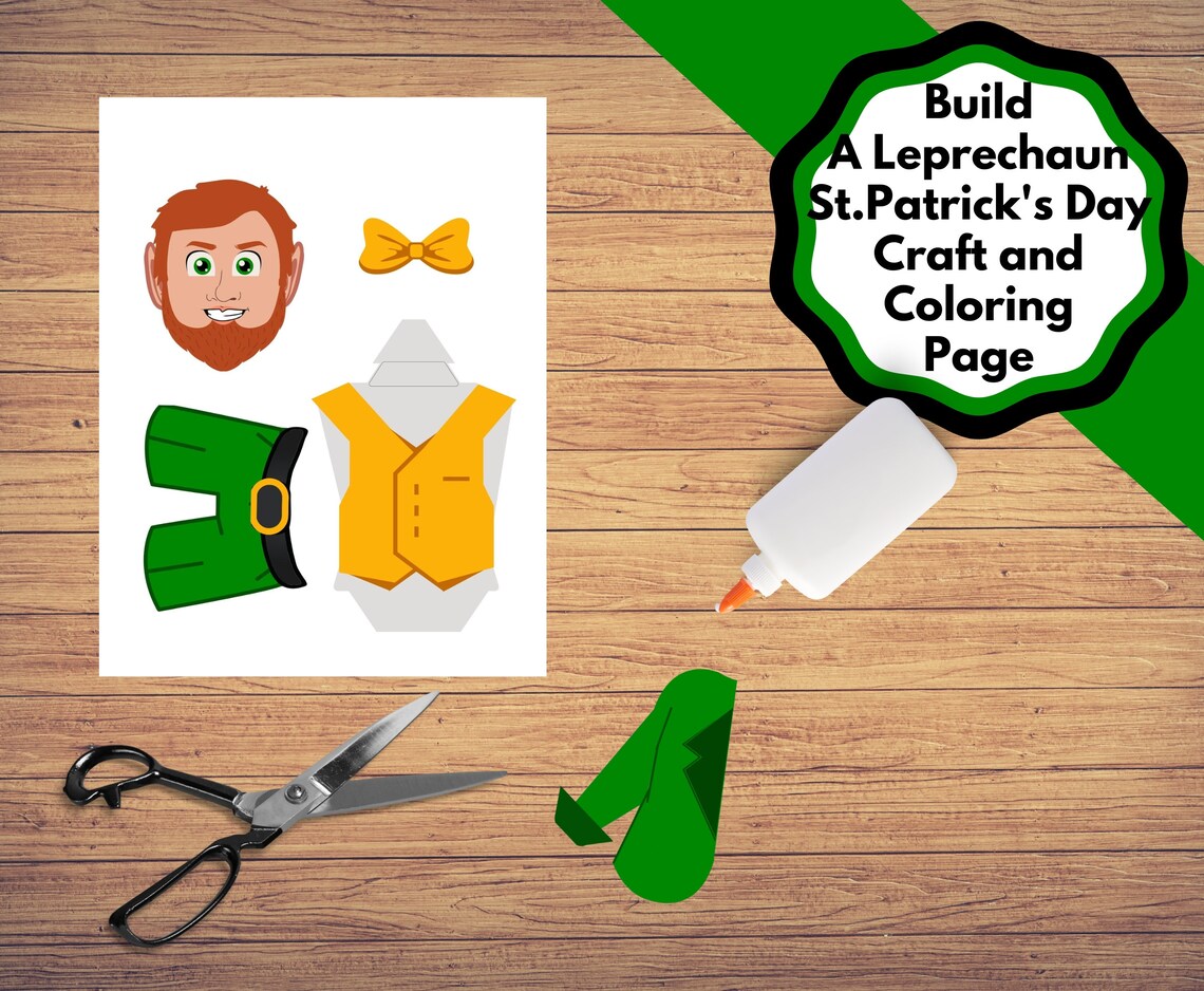 Build A Leprechaun, Printable St. Patrick's Day Craft. Leprechaun Kids ...