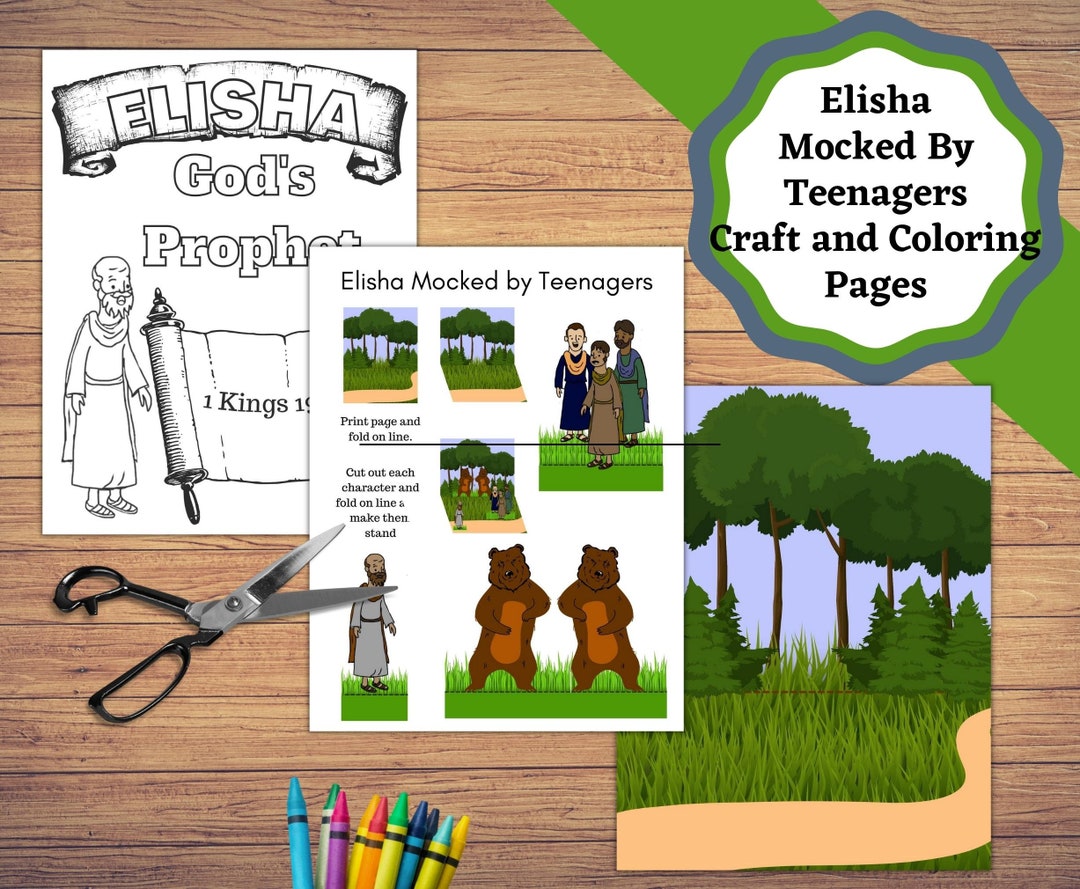 Elisha Mocked by Teenagers, Printable Craft and Coloring Page for the ...