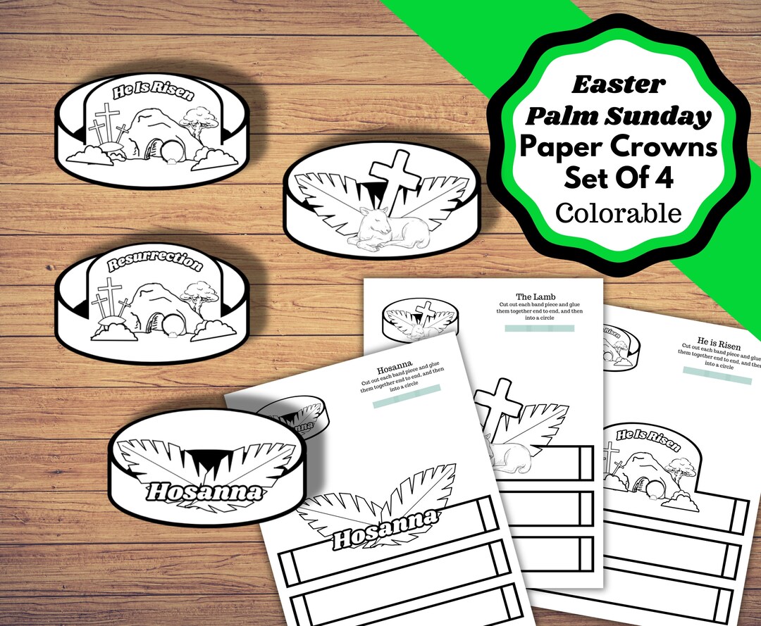 Printable Paper Crowns for Palm Sunday and Easter That Are Colorable ...