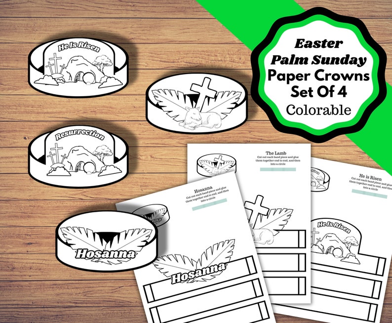 Printable Paper Crowns for Palm Sunday and Easter That Are Colorable ...