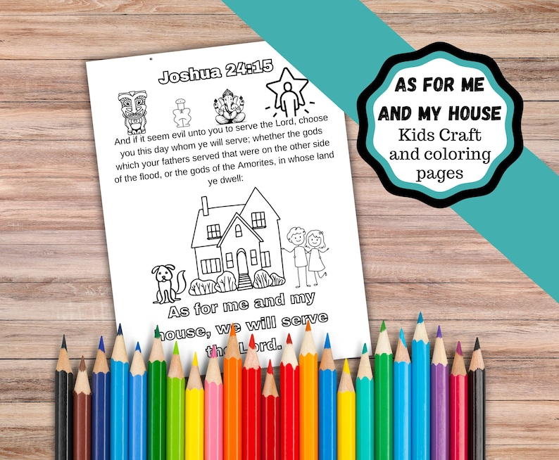 Printable as for Me and My House We Will Serve the Lord, Kids Craft and ...