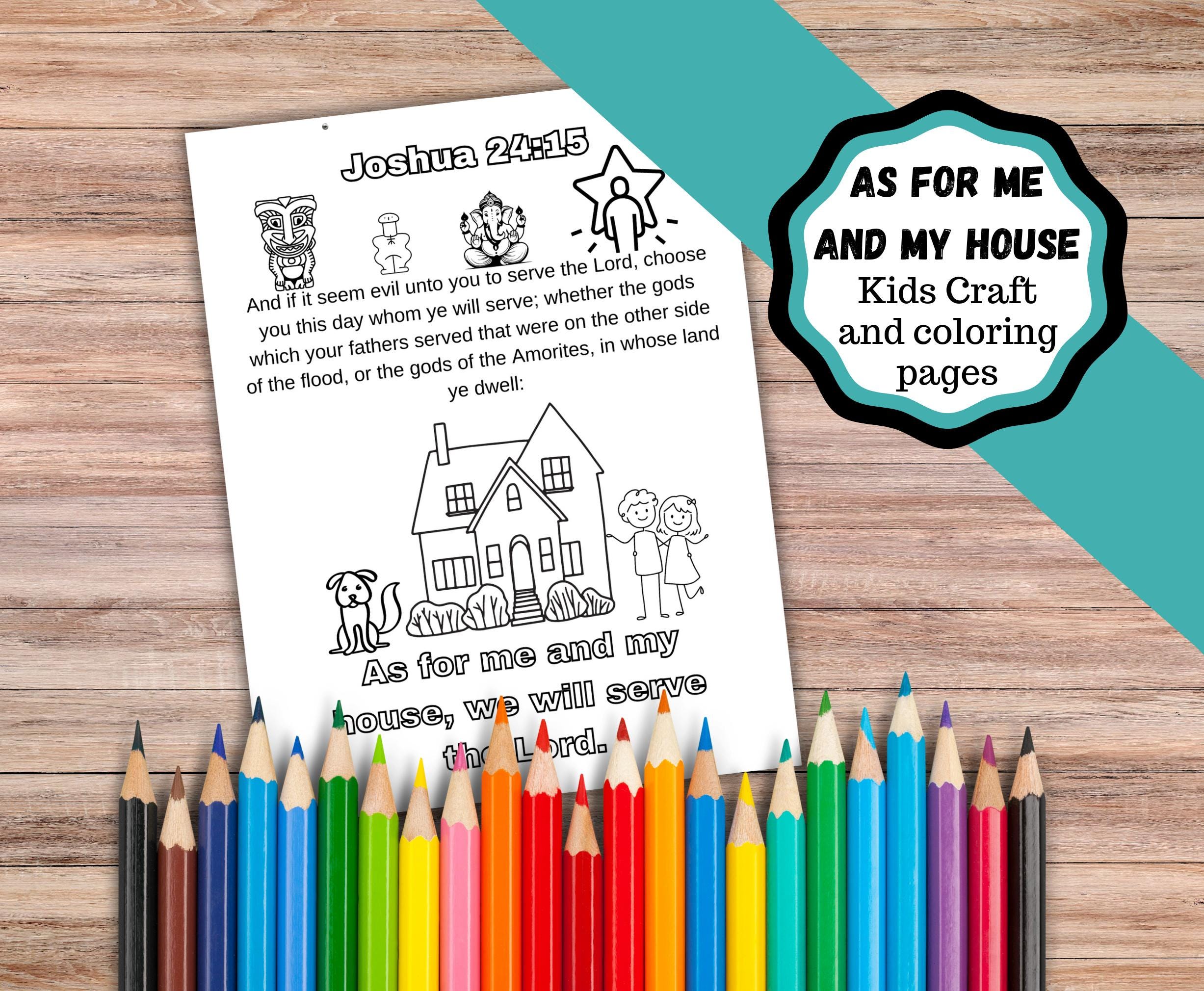 Printable as for Me and My House We Will Serve the Lord, Kids Craft and ...