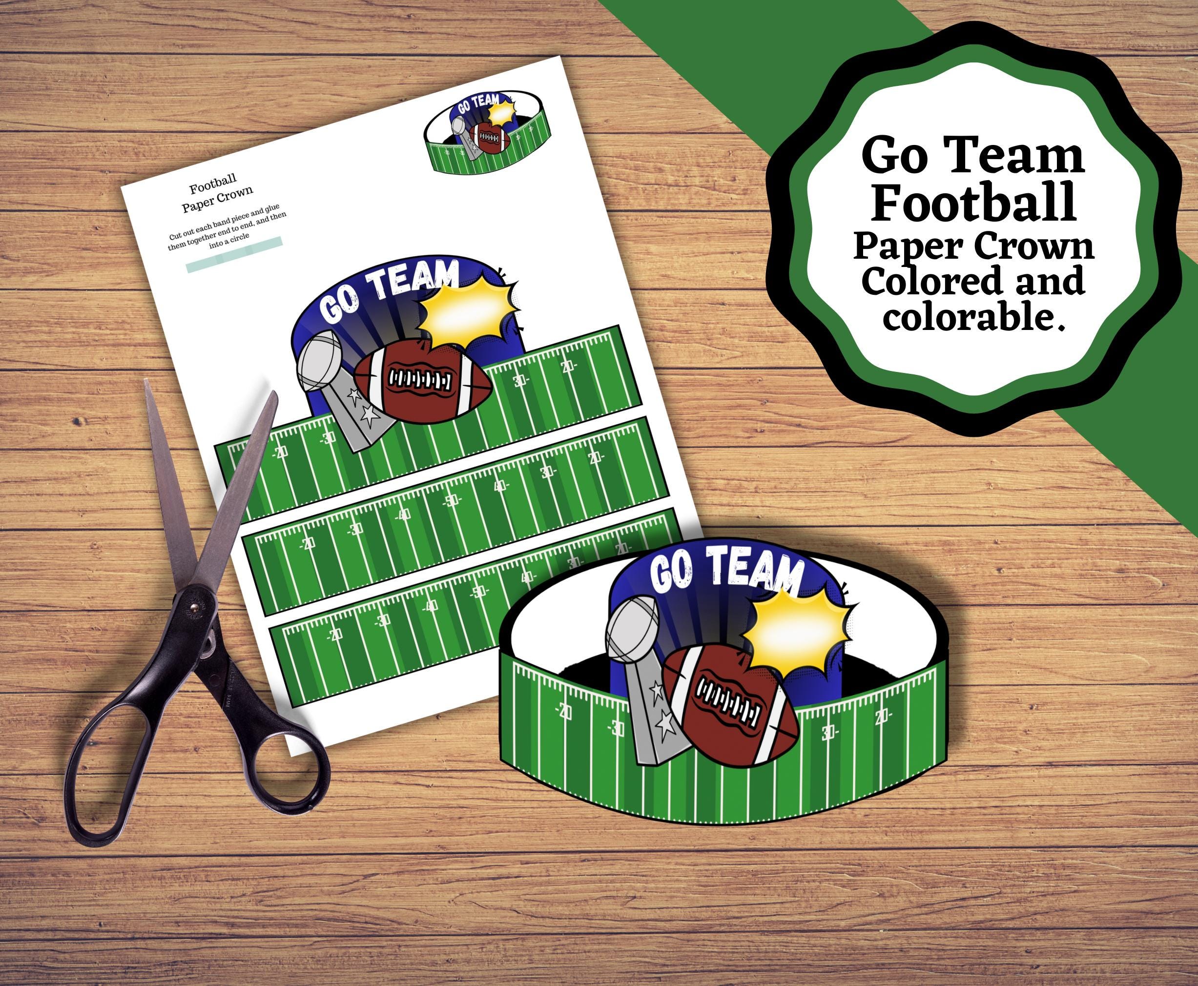 Printable Foot Ball Paper Crown, Go Team Football Craft, Coloring, and ...