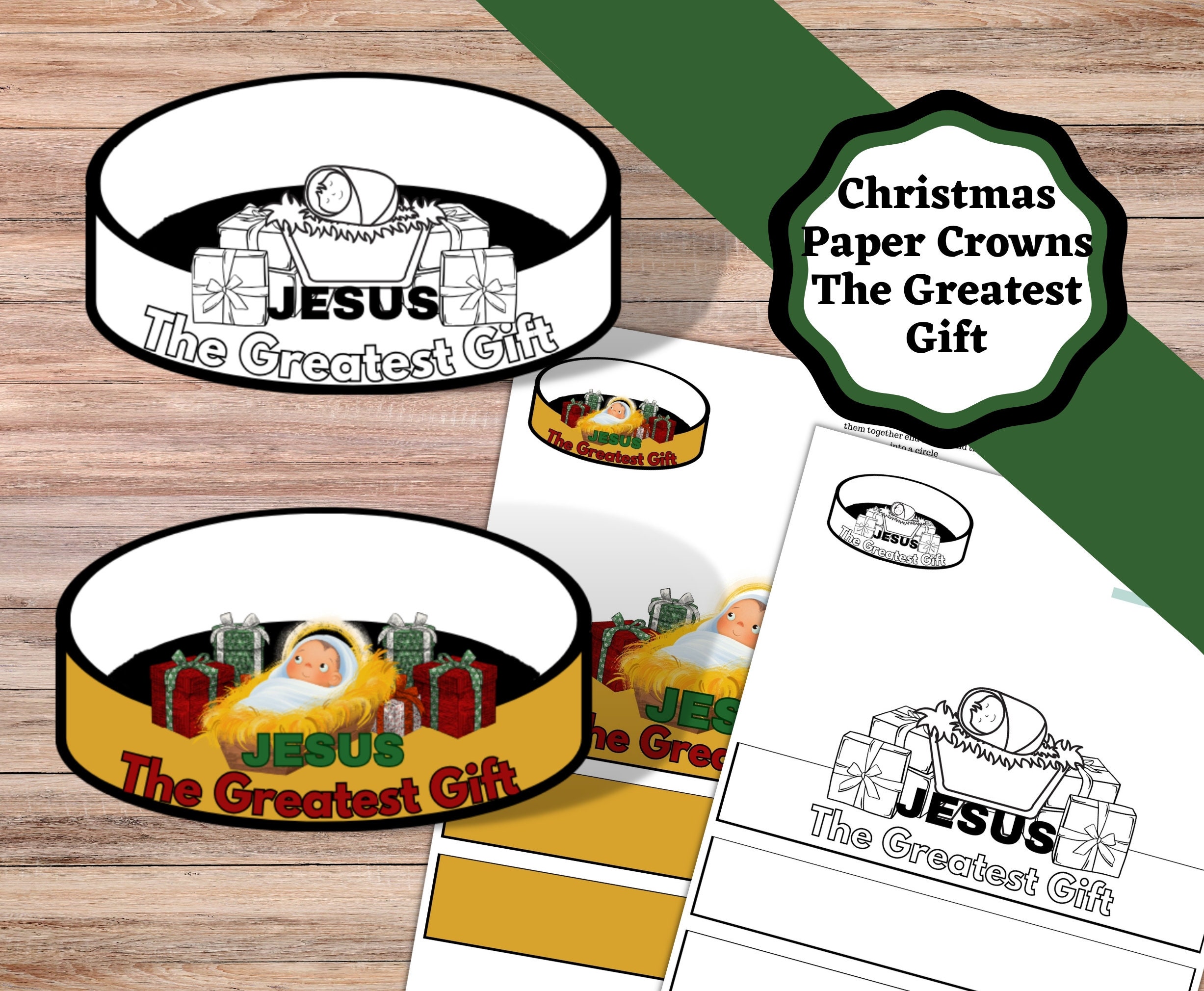 Printable Jesus is the Greatest Gift Paper Crowns, Christmas, Jesus in ...