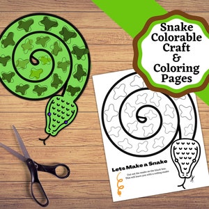 Printable Colorable Snake Craft and Snake Coloring Pages. Color and Cut ...