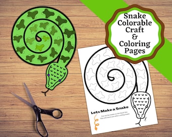 Snake Printable Coloring - Etsy