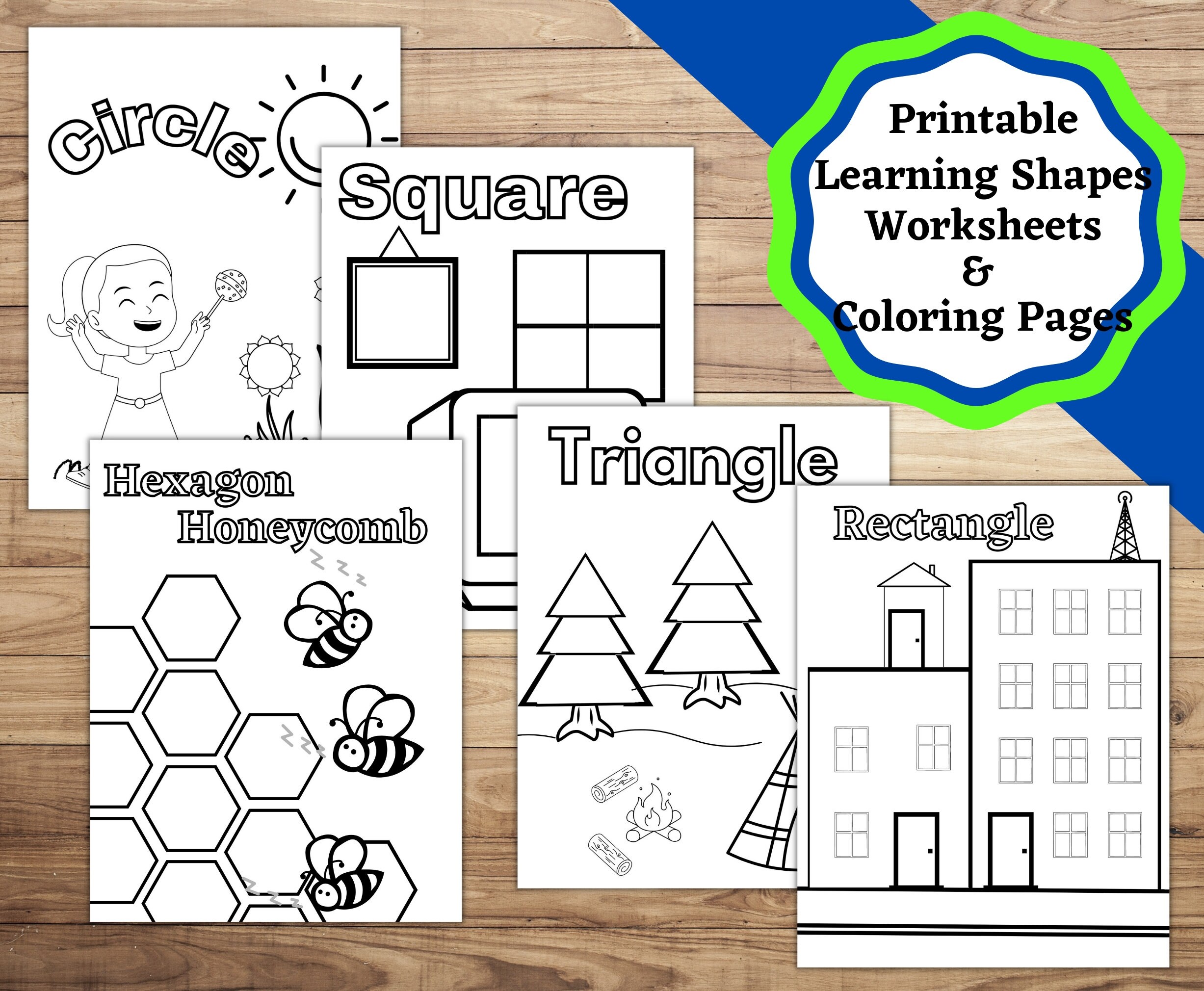Printable Work Pages/ Learning Shapes, Shapes Coloring Pages. Preschool ...
