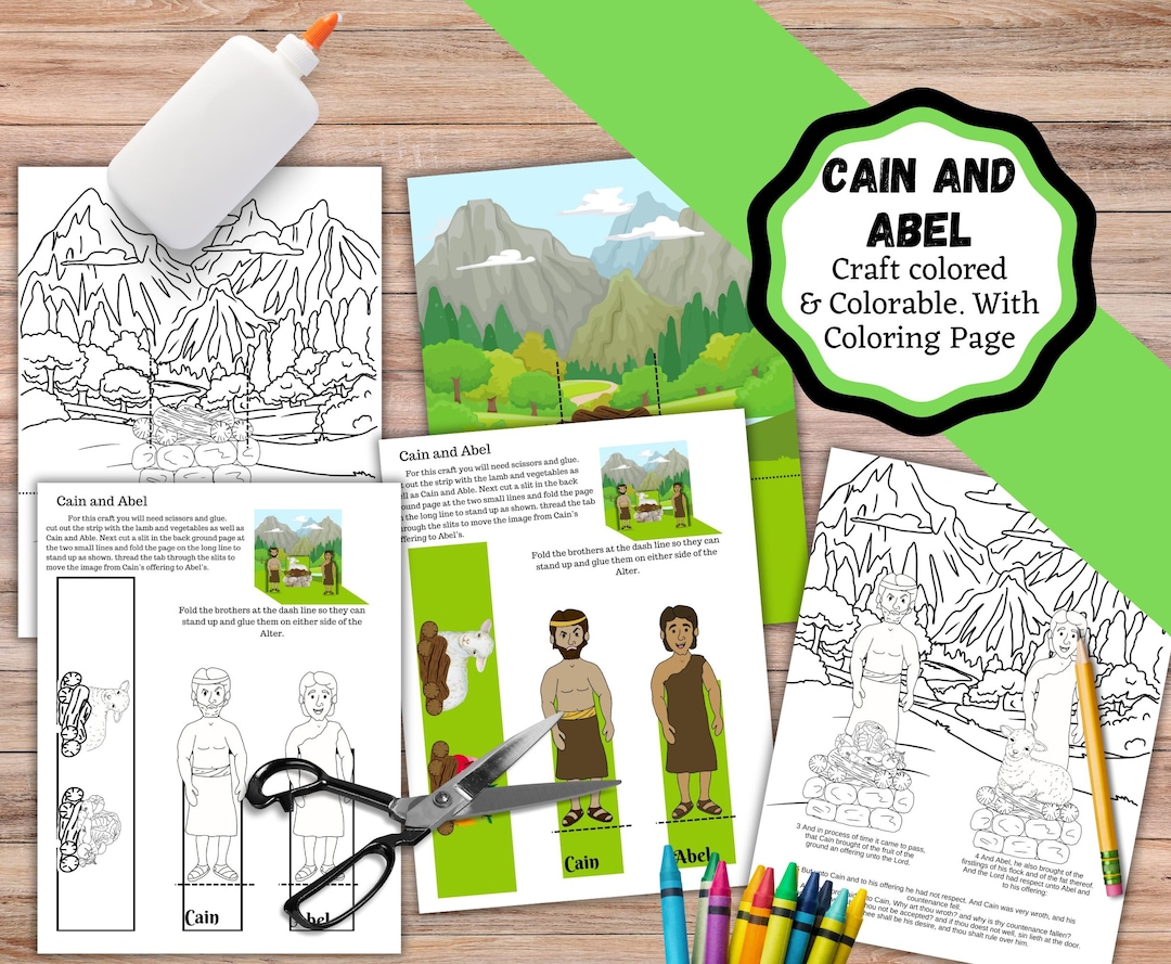 Cain and Abel Printable Kids Sunday School Craft. Cain and Abel Craft ...