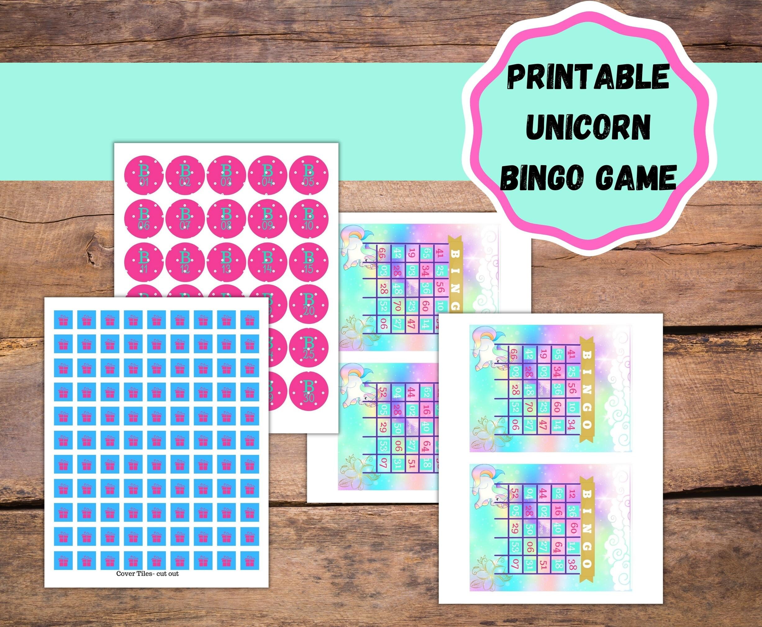 Unicorn Bingo Printable Game for Kids, Unicorn Themed Birthday Game. - Etsy