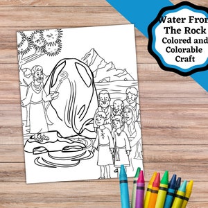 Printable Water From the Rock Bible Story Craft. Moses and the ...
