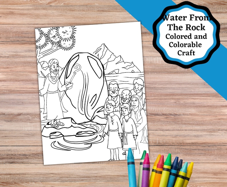 Printable Water From the Rock Bible Story Craft. Moses and the ...