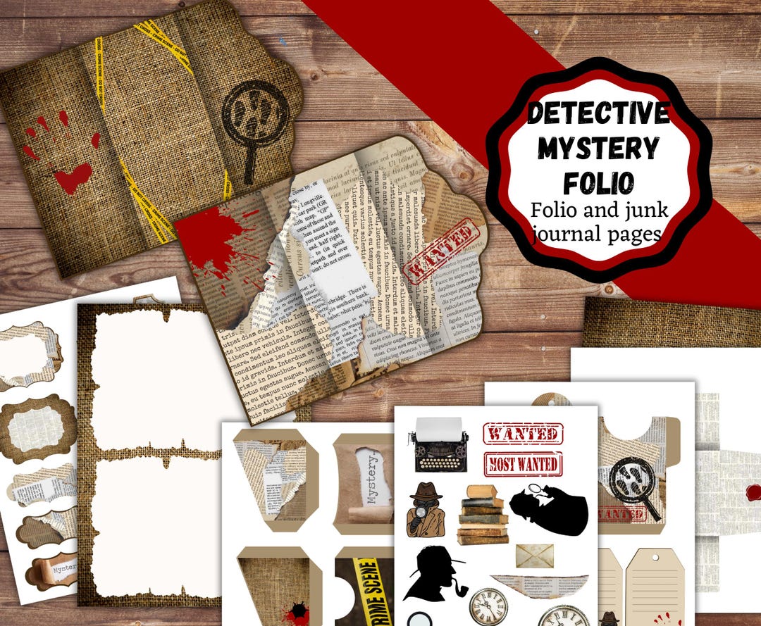 Detective/mystery Themed Folio and Junk Journal Pages. Crime Scene and ...