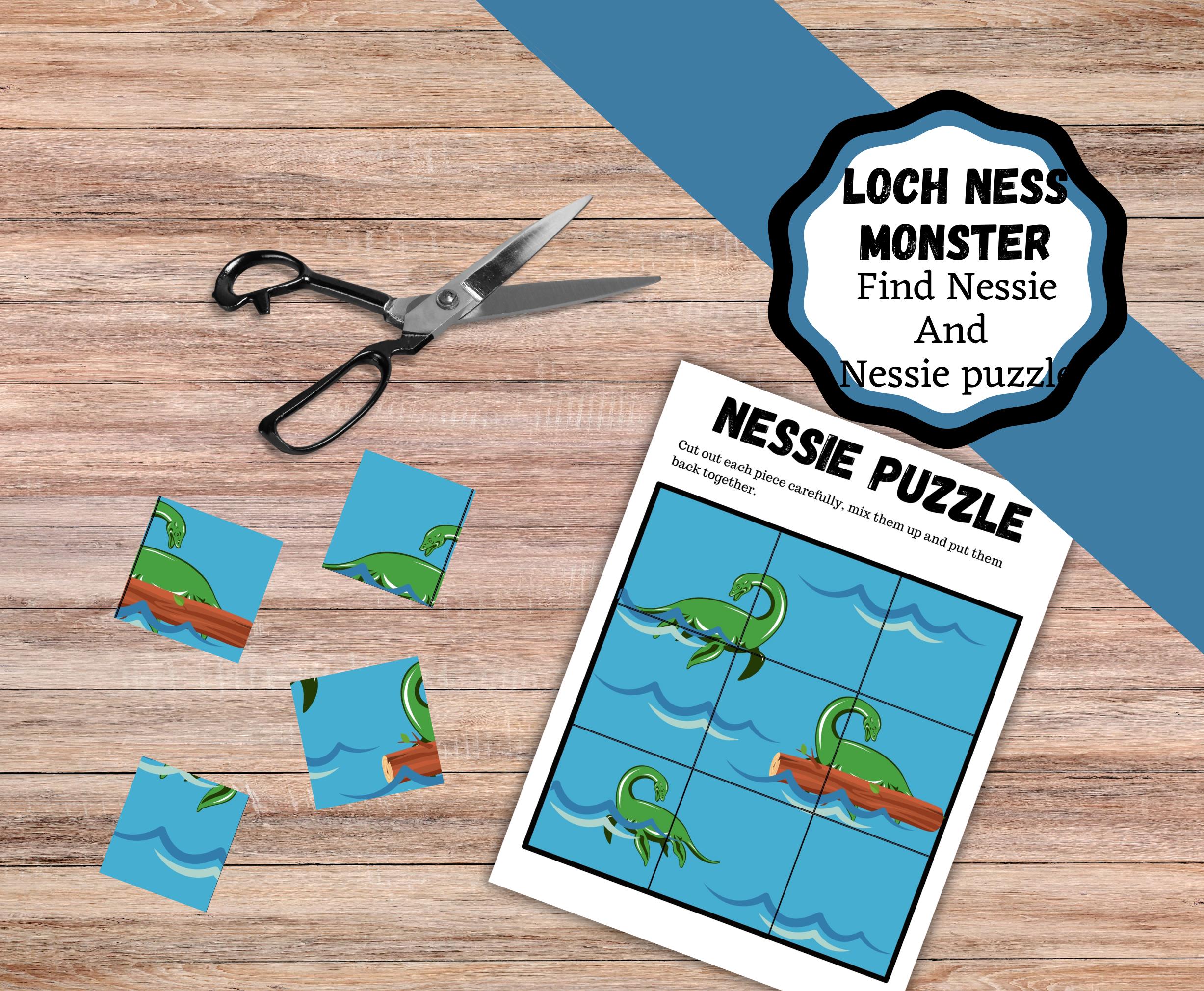 Loch Ness Monster Printable Games, Find the Hidden Nessie, and a Cut a Part Puzzle. Loch Ness ...