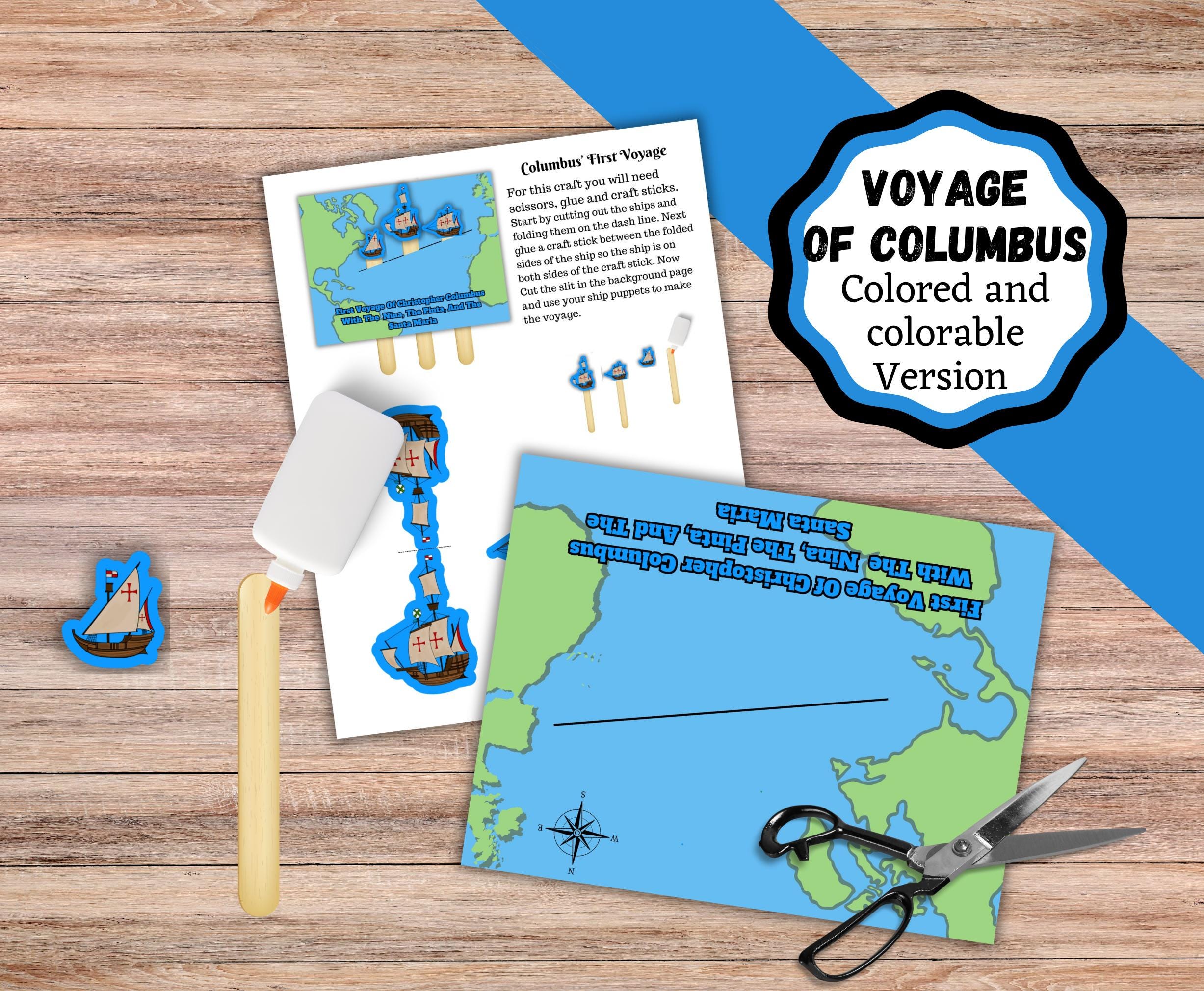 Columbus First Voyage Kids Craft. Ship Puppets for Columbus Day ...