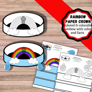 Printable Rainbow Paper Crown, About Rainbows Printable Craft. Rainbow ...