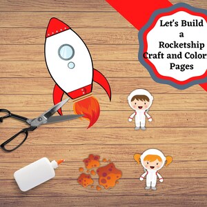 Rocket Ship Printable Craft, and Coloring Sheet. Fun Kids Craft for ...
