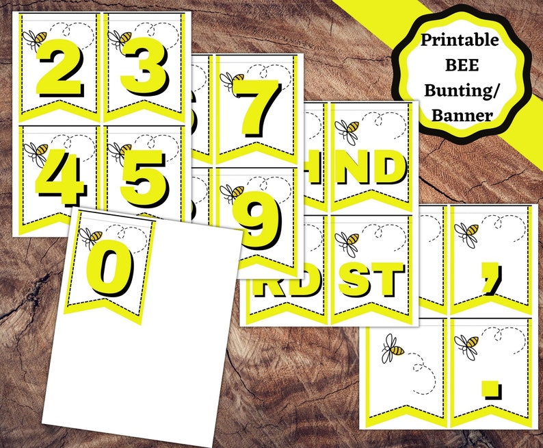 Bee Themed Printable Banner/bunting. Bee Party Banner - Etsy
