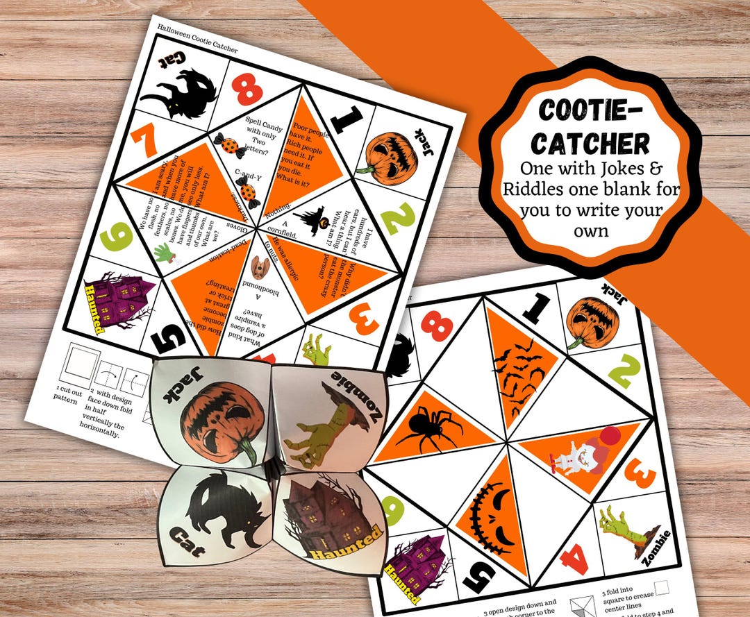 Printable Halloween Cootie-catcher. One With Jokes and Riddles and One ...