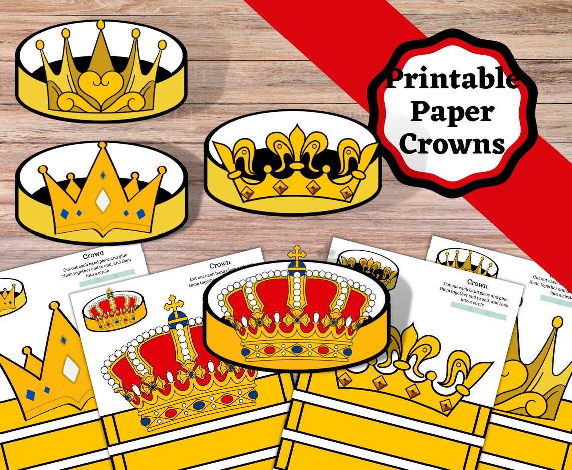 Printable Paper Crowns, Printable Crown or Royalty Craft for Kids ...