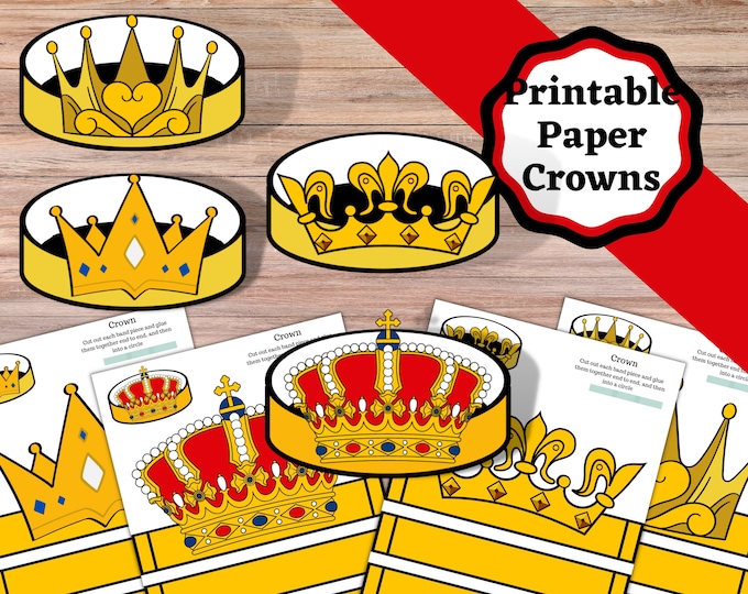 Queen Esther Crowns-printable Purim Paper Crown-jewish Blessing Arts ...