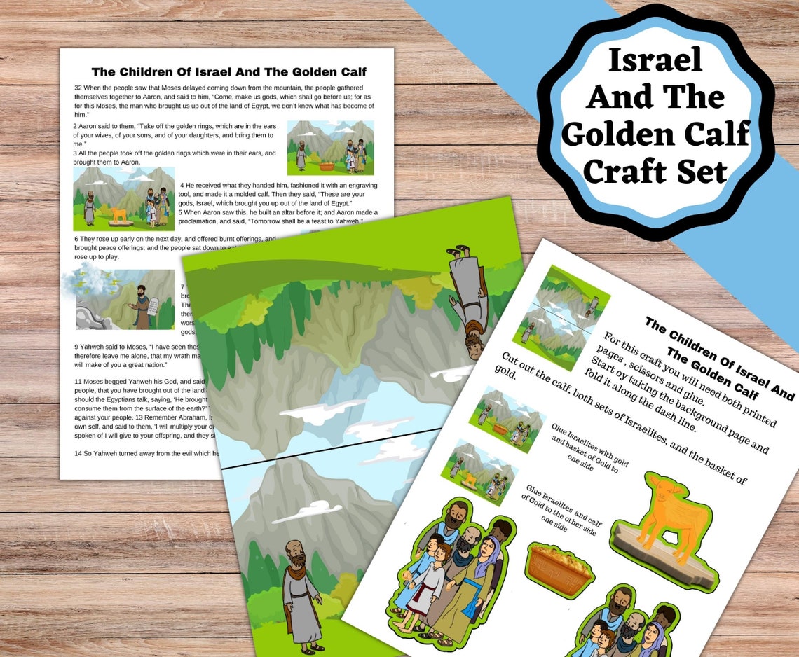 Printable Children of Israel and the Golden Calf Craft Set. Aaron ...