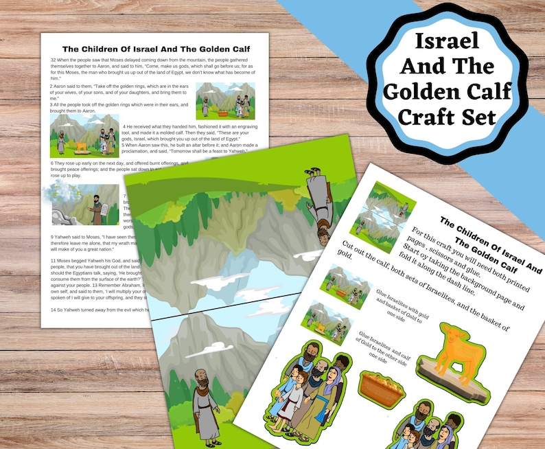 Printable Children of Israel and the Golden Calf Craft Set. Aaron ...