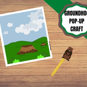 Printable Groundhog Pop-up Craft, Groundhogs Day Kids Craft, Kids ...