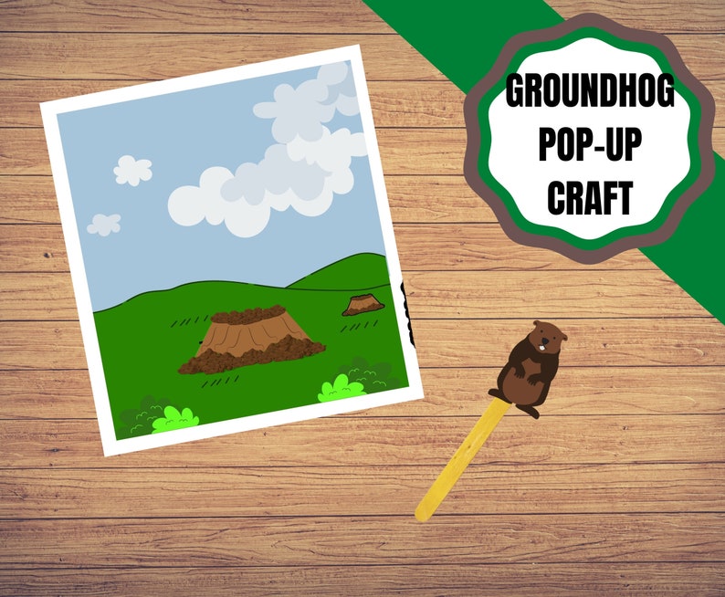 Printable Groundhog Pop-up Craft, Groundhogs Day Kids Craft, Kids ...