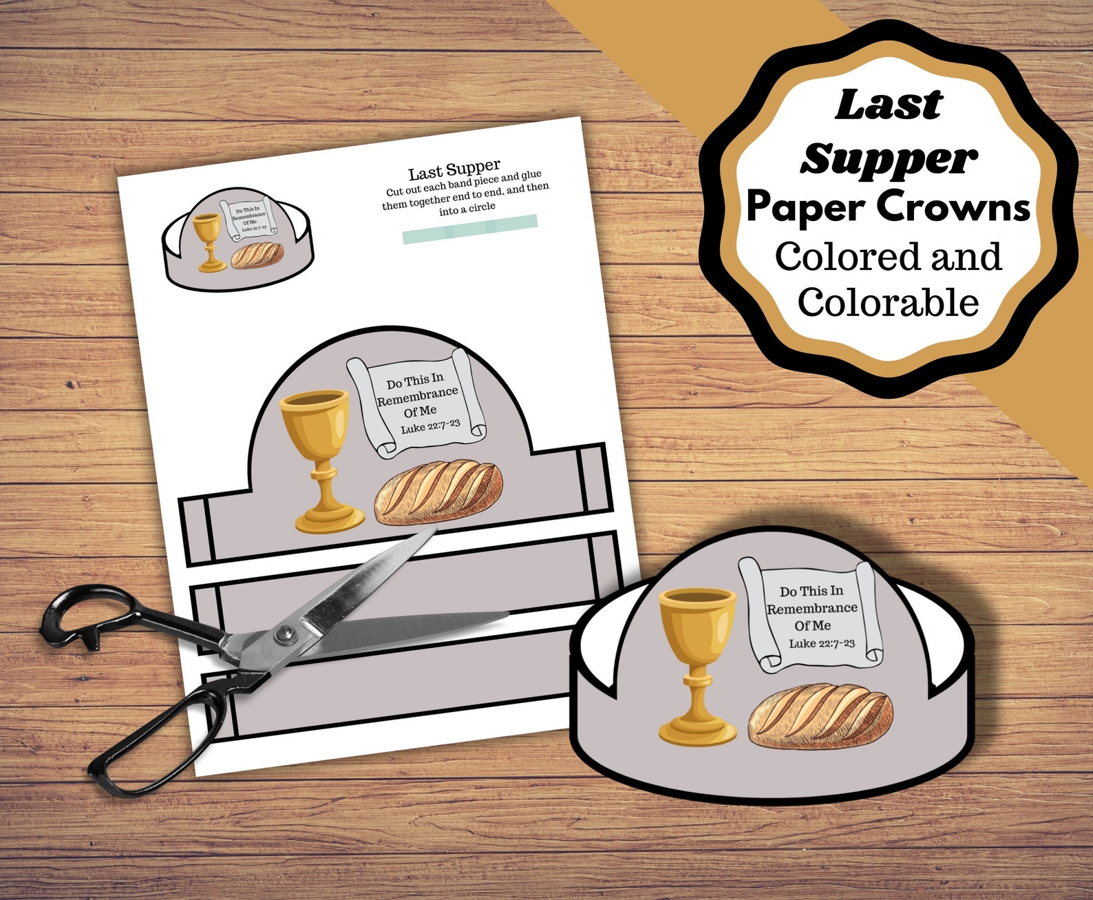 Printable Paper Crowns for the Last Supper. Last Supper Teaching Kids ...