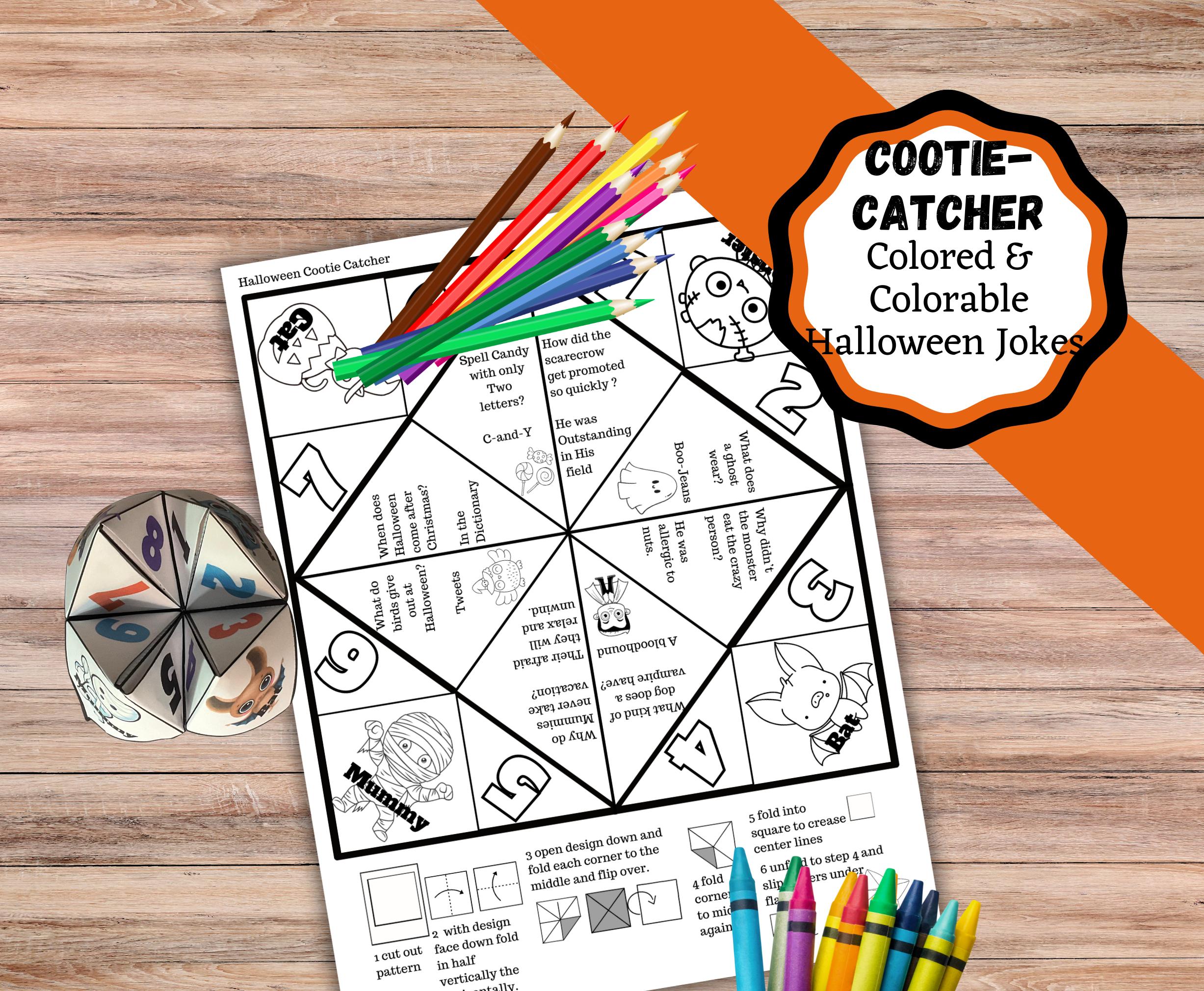 Printable Halloween Cottie-catcher. Colored and Colorable Halloween ...