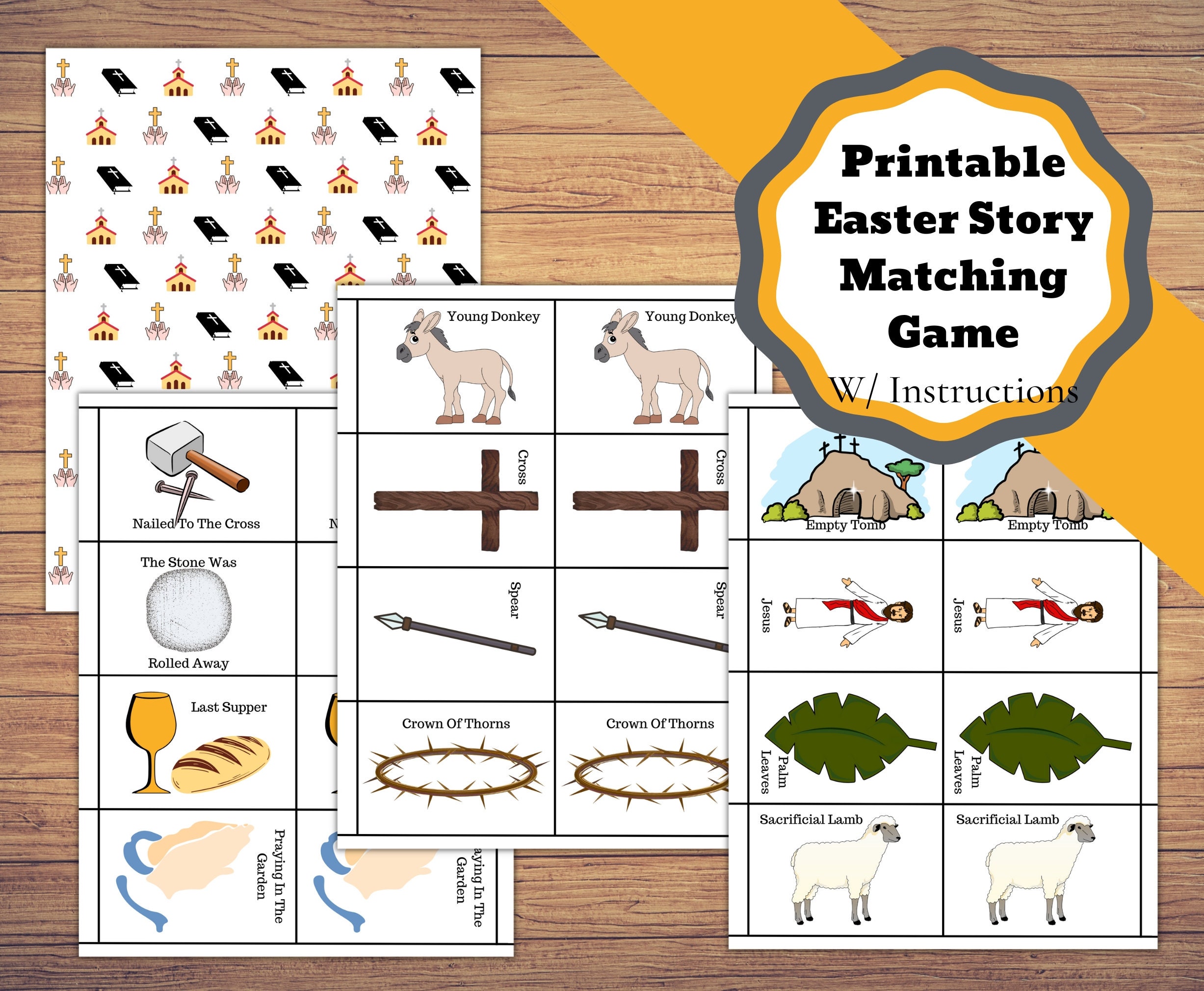 Printable Easter Story Matching Game. Teaching the Story of Jesus ...