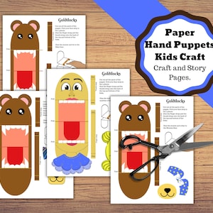 Printable Goldilocks and the Three Bears, Hand Puppets With Three Pages ...