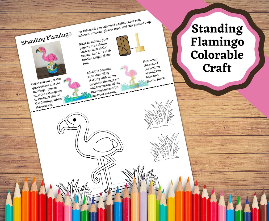 Printable Standing Flamingo Craft Mage With Toilet Paper Roll or ...