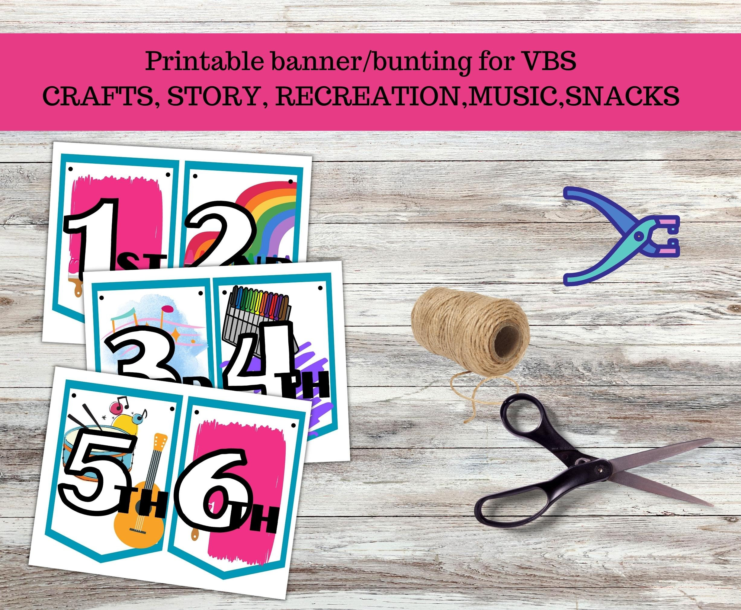 VBS Bunting/pennant, Vacation Bible School Decoration for a Crafty ...