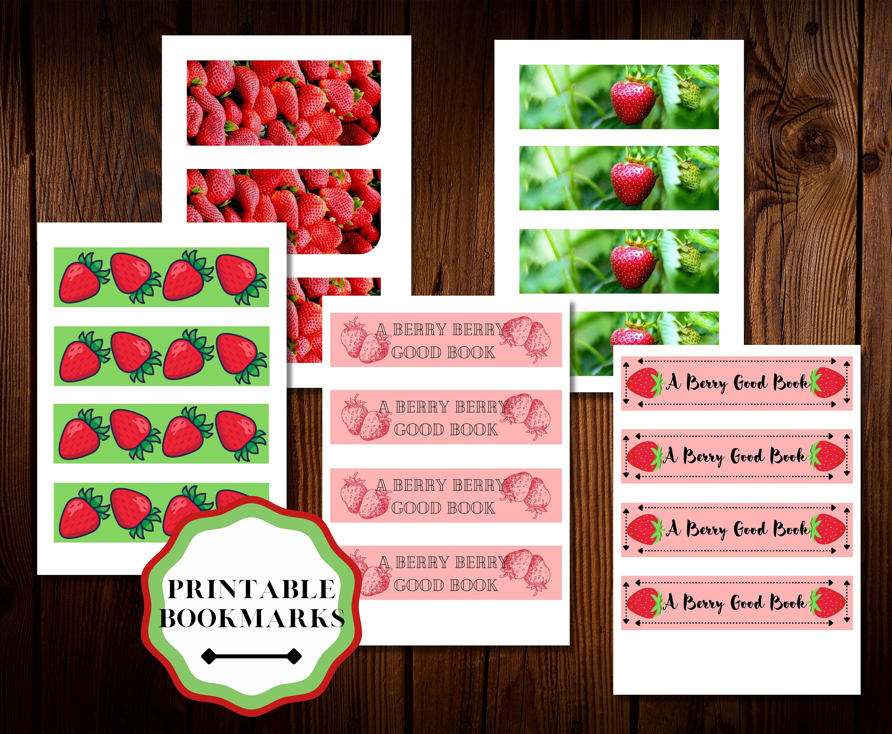 Strawberry Themed DIY Printable Bookmarkers, Be Ready for Your Spring ...