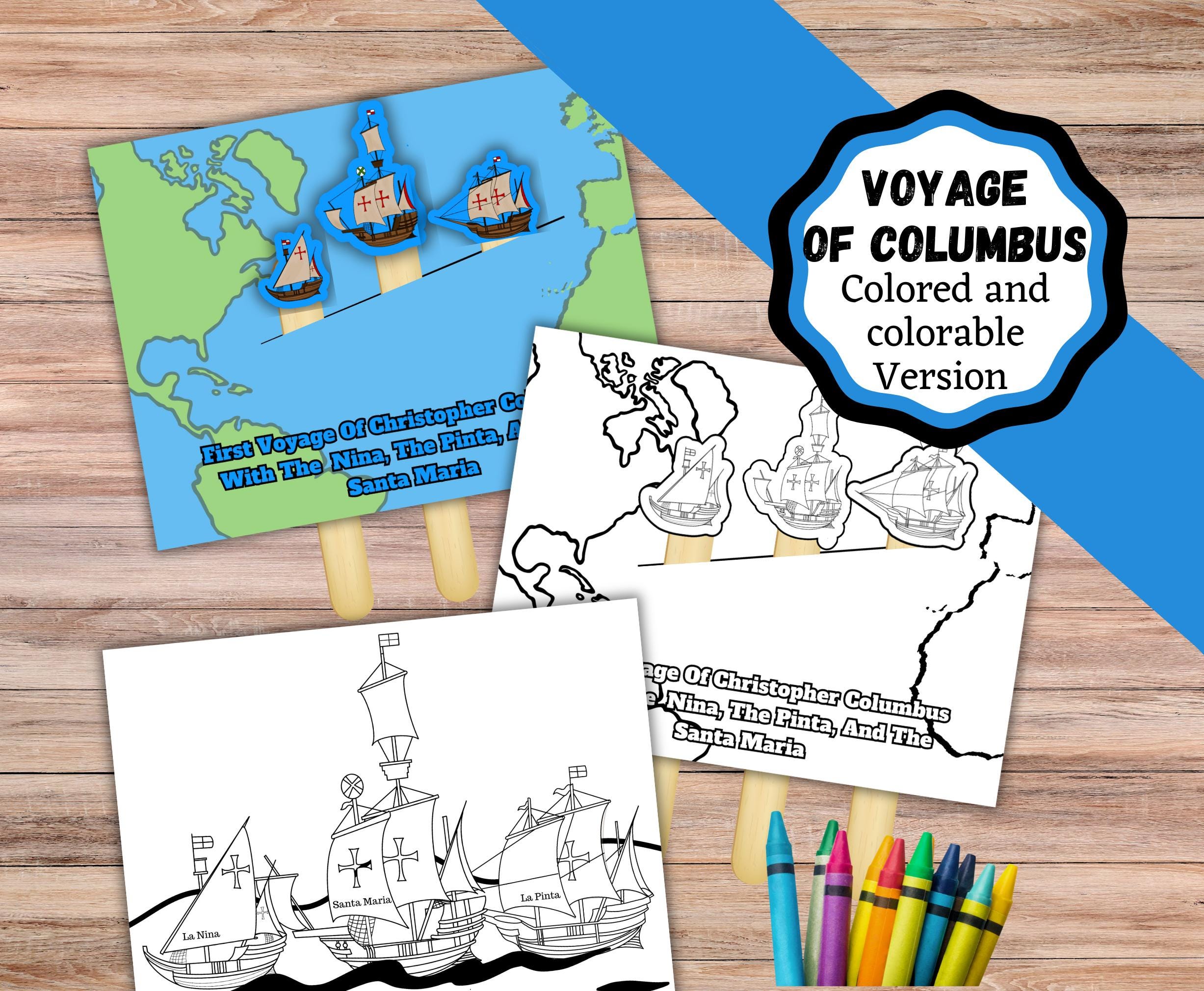 Columbus First Voyage Kids Craft. Ship Puppets for Columbus Day ...