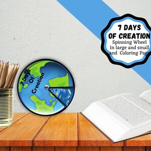 Printable Creation Story Wheel Craft. Large and Small Spinning Wheel ...