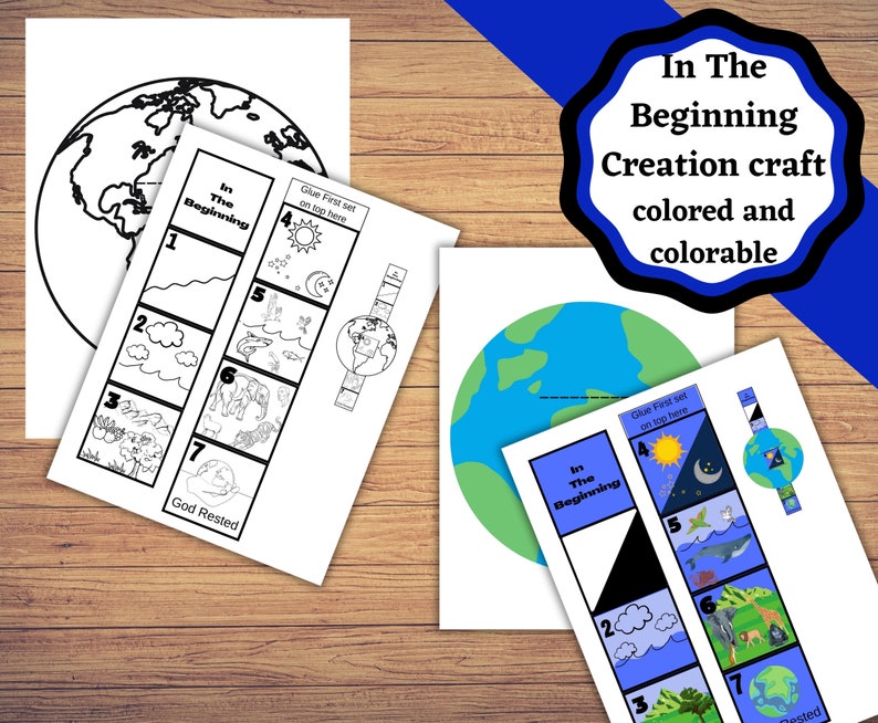Printable Creation Bible Craft. Kids Craft for the 7 Days of Creation ...