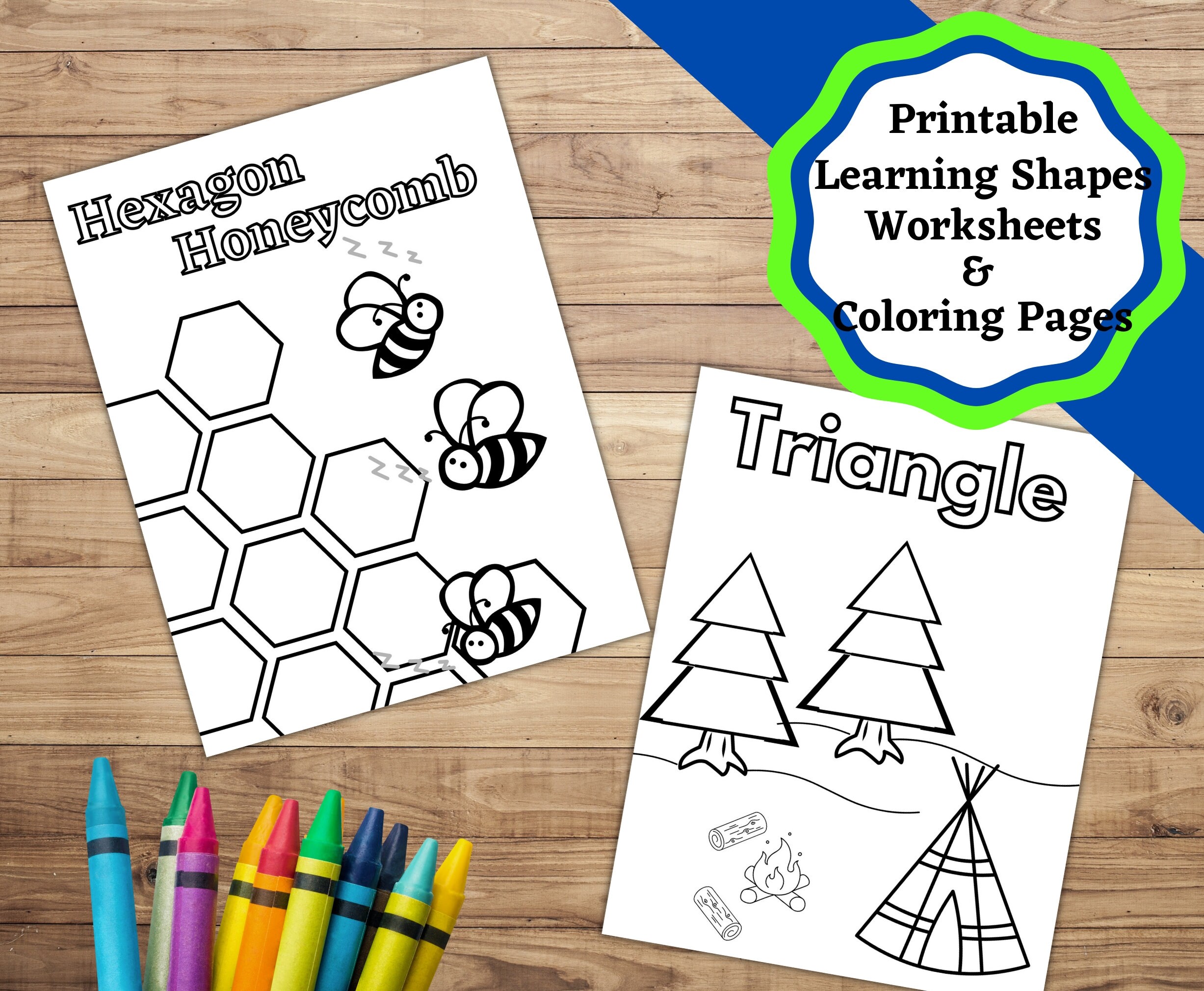 Printable Work Pages/ Learning Shapes, Shapes Coloring Pages. Preschool ...