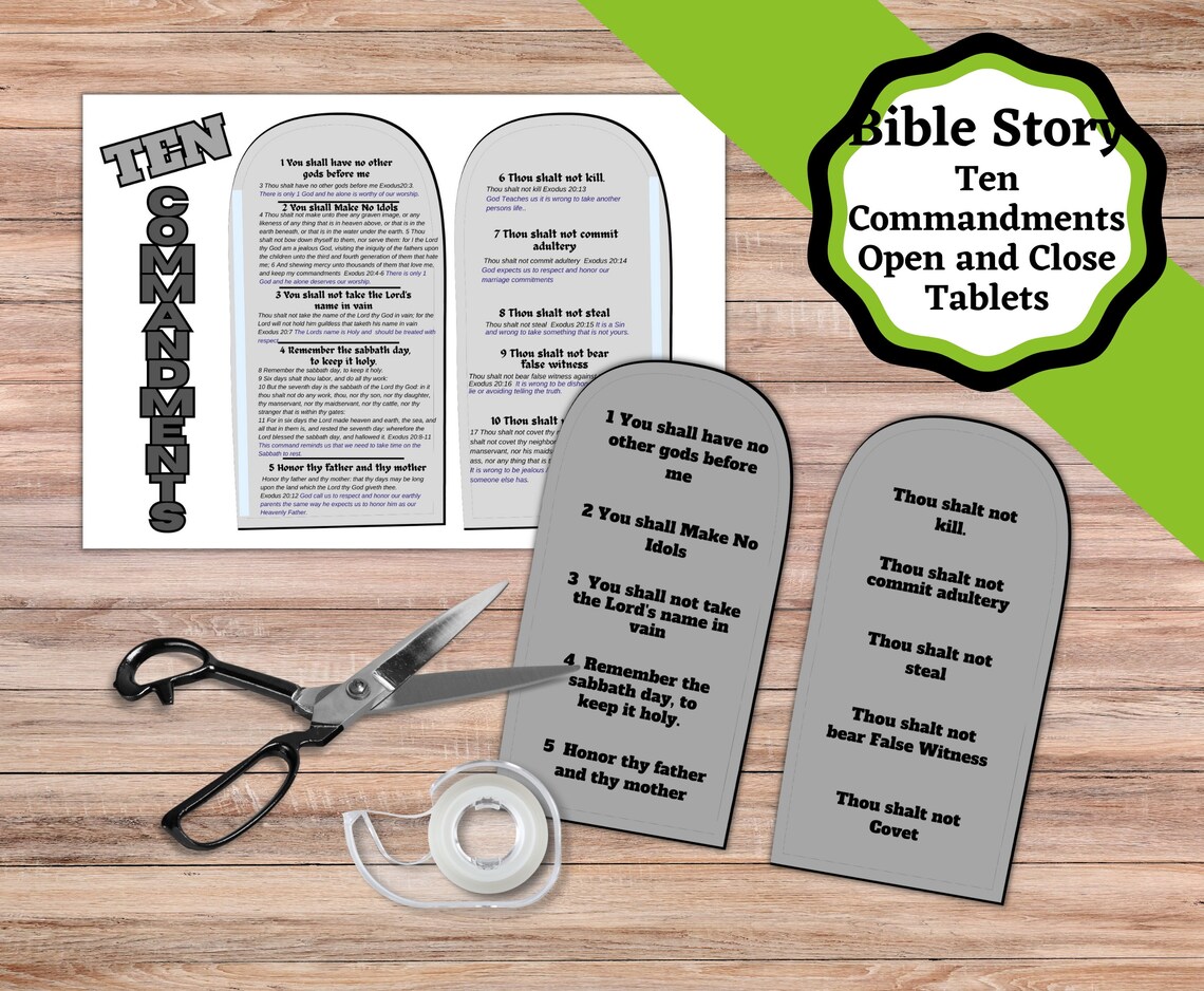 Printable 10 Commandments Craft. Cut and Fold Open the Tablets to ...