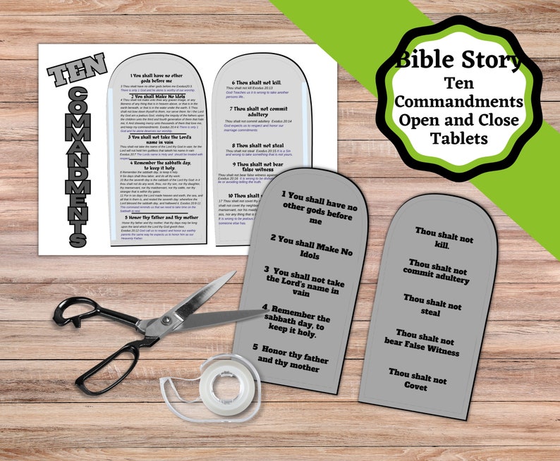 Printable 10 Commandments Craft. Cut and Fold Open the Tablets to ...