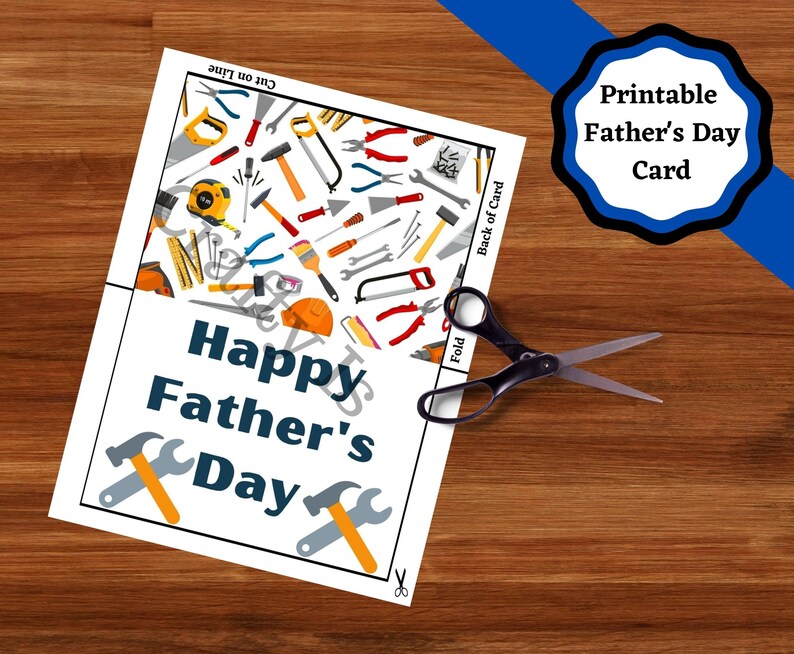 Printable Father's Day Card, Tool Themed - Etsy