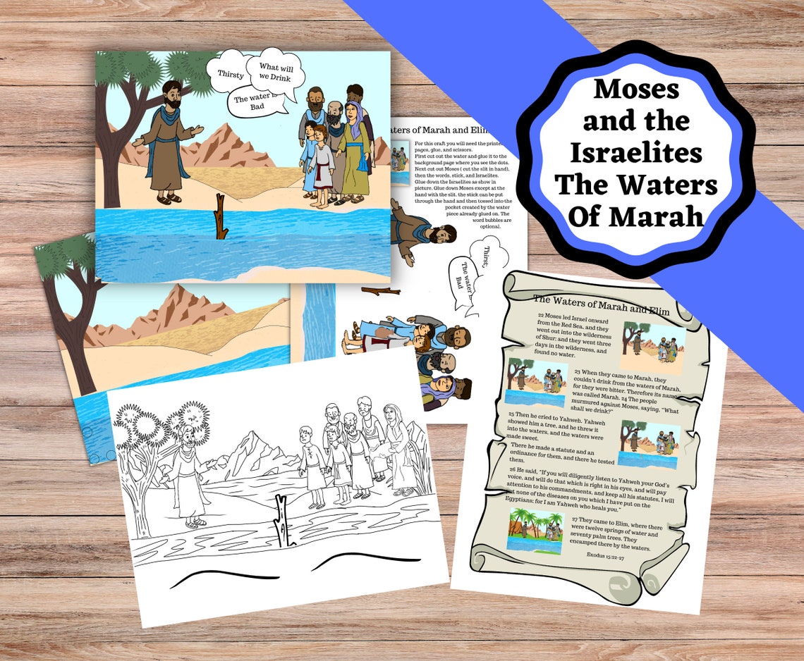 Printable Israelites and the Bitter Waters at Marah, Moses and the ...